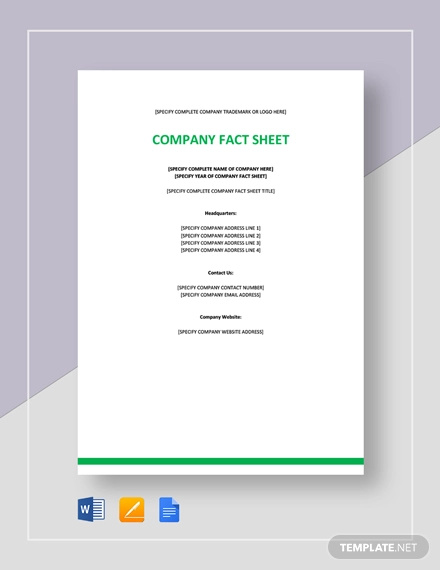 Company Sheet Templates - 18+ Word, PDF Format Download