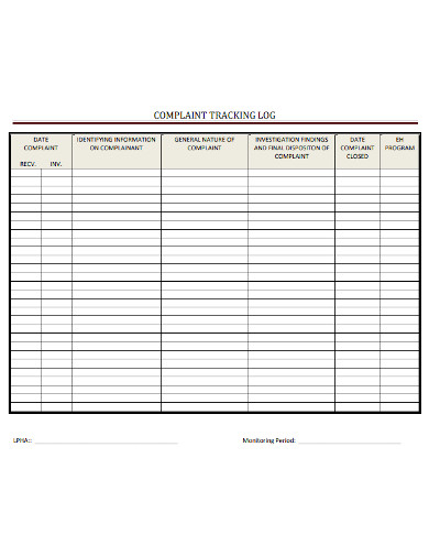 14+ Complaint Log Templates in DOC | Excel | PDF