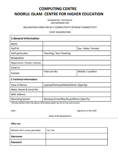 FREE 10+ Staff Registration Form Templates in PDF | MS Word