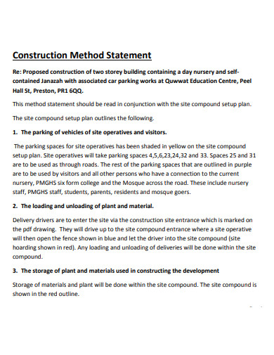 Method Of Statement For Construction Building Work Method Statement 