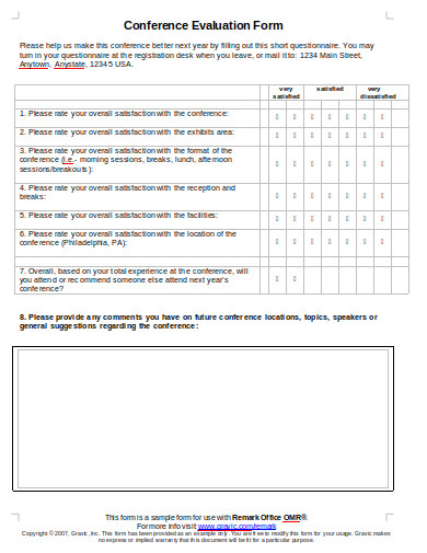 10+ Conference Evaluation Form Templates in PDF | DOC