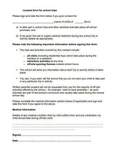 18+ School Consent Form Templates in PDF | DOC