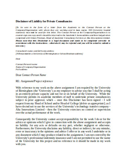 11+ Free Liability Letter Templates in PDF | Word | Google Docs
