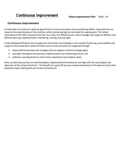 15+ School Improvement Plan Templates in PDF | DOC