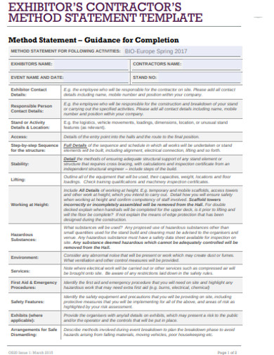 26+ Method Statement Templates in Google Docs | Word | Pages | PDF