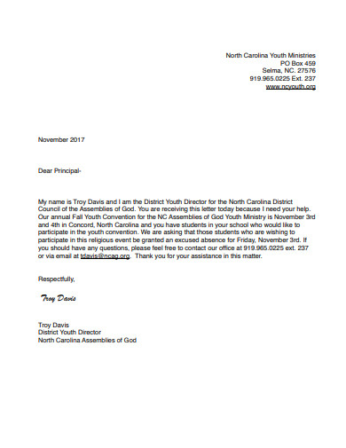 Free 13+ School Absence Letter Templates in PDF | DOC