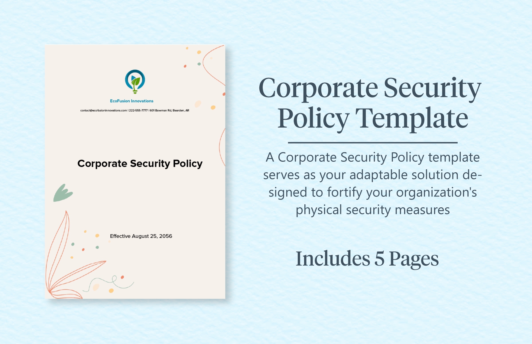 Security Policy Template - 13 Free Word, PDF Document Downloads