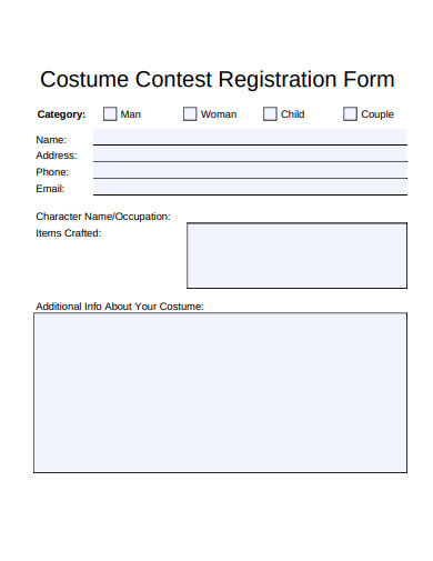 FREE 10+ Contest Registration Form Templates in MS Word | PDF