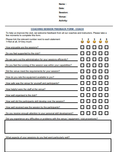 10+ Coach Feedback Form Templates in PDF | DOC