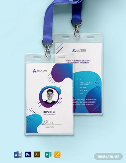 10+ Press ID Card Templates - Illustrator, MS Word, Pages, Photoshop ...