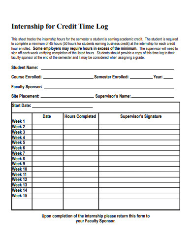 11+ Internship Time Log Templates in PDF | DOC