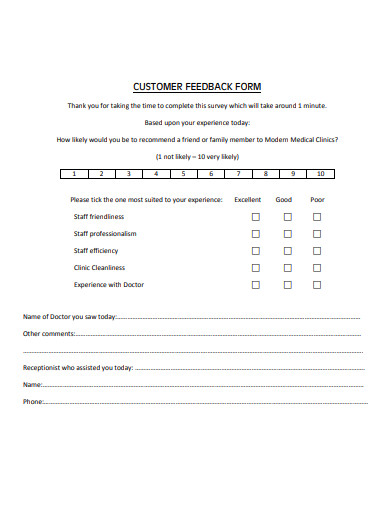 Feedback Form Template Doc Free Samples Examples Format Resume 