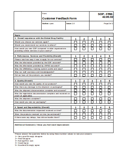 16+ Customer Feedback Form Templates in PDF | DOC