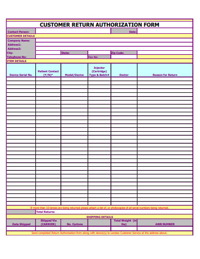 23+ Return Authorization Form Templates in Google Docs | Word | Pages | PDF