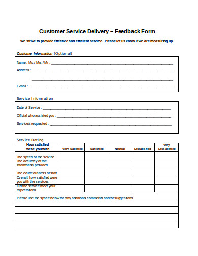 16+ Customer Feedback Form Templates in PDF | DOC