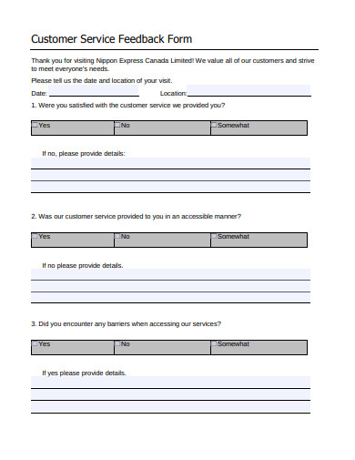 16+ Customer Feedback Form Templates in PDF | DOC
