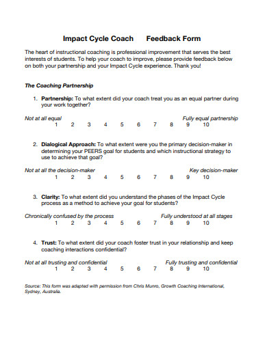 10+ Coach Feedback Form Templates in PDF | DOC