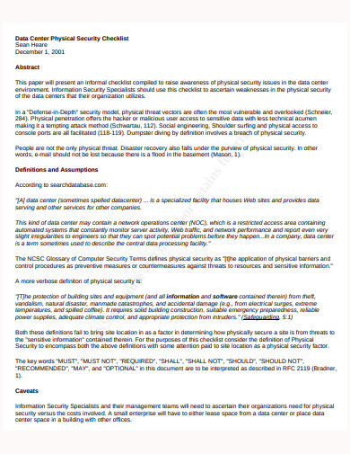 FREE 9+ Physical Security Checklist Templates in MS Word | PDF