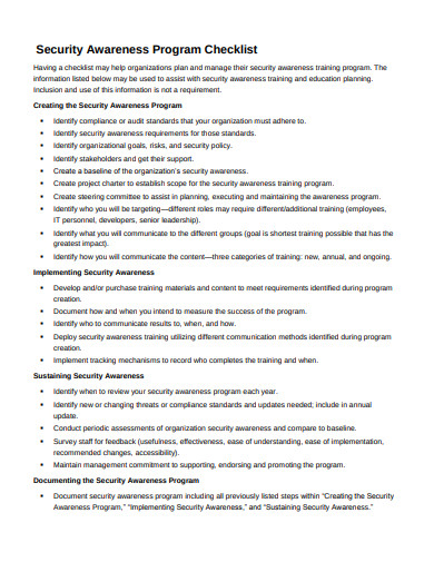 6+ Database Security Checklist Templates in PDF | DOC