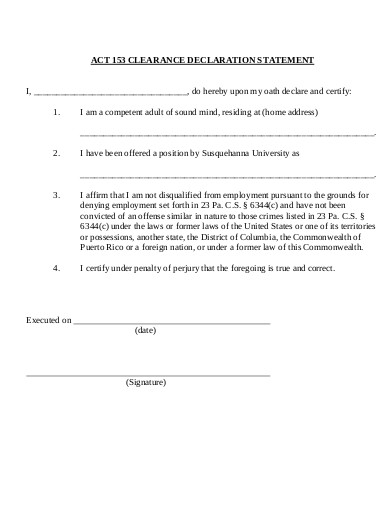 13+ Clearance Statement Templates in PDF | DOC