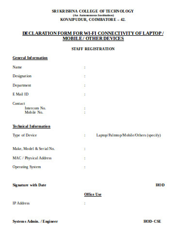 FREE 10+ Staff Registration Form Templates in PDF | MS Word
