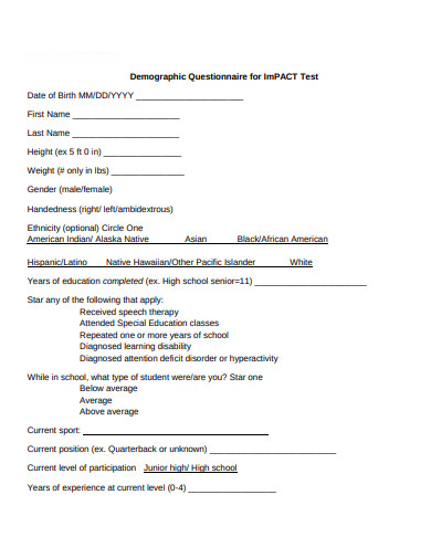 19+ Demographic Questionnaire Templates in PDF | Microsoft Word | Free ...