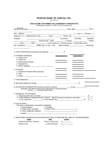 25+ Disclosure Statement Templates in PDF | DOC