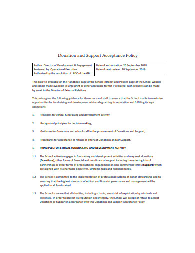 20+ Donation Policy Templates in PDF