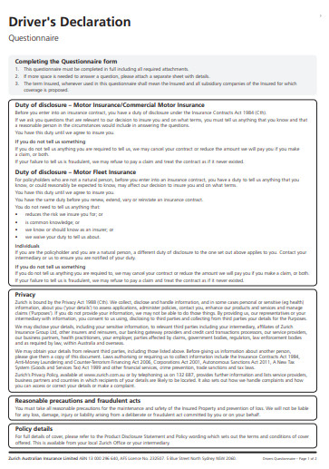 21+ Driver Questionnaire Templates in PDF | DOC | XLS | Free & Premium ...