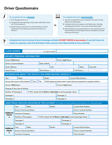 21+ Driver Questionnaire Templates in PDF | DOC | XLS