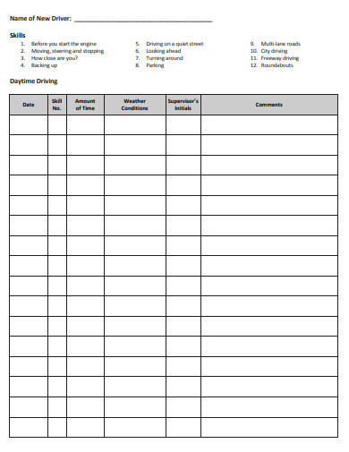6 Driving Daily Log Templates In PDF