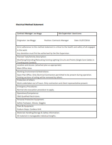 23+ Simple Method Statement Templates - PDF, DOC