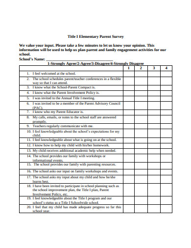 20+ Parent Survey Templates in Google Docs | Word | Pages | PDF
