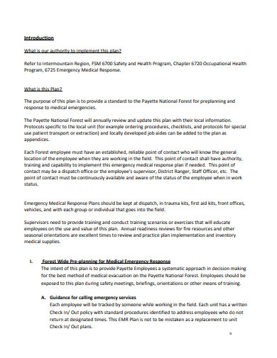 11+ Medical Emergency Response Plan Templates in PDF | DOC