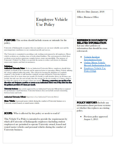 FREE 21+ Company Vehicle Policy Templates in PDF | MS Word | Google ...