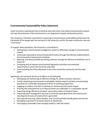20+ Environmental Policy Statement Templates in PDF | DOC