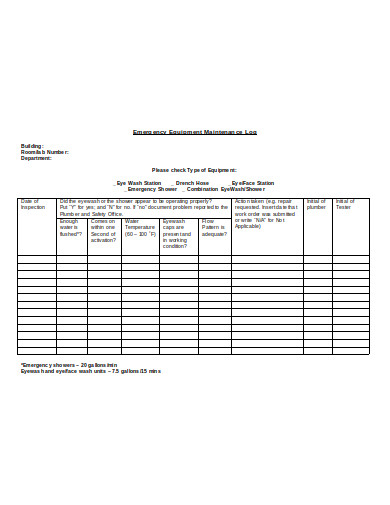 FREE 11+ Equipment Maintenance Log Templates in PDF | MS Word