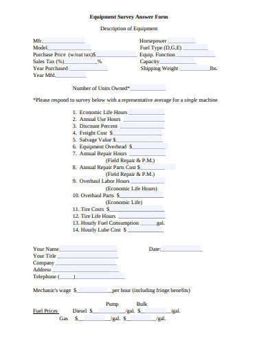 14+ Equipment Survey Templates in PDF | DOC