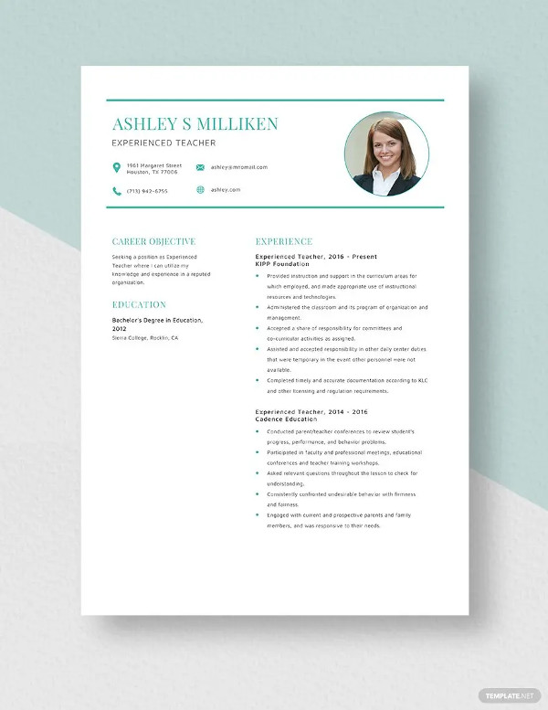 Free Teacher Resume - 64+ Free Word, PDF Documents Download | Free ...