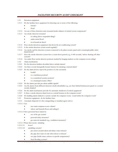8+ Security Audit Checklist Templates in PDF | DOC