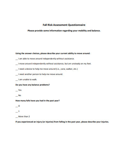 20+ Risk Assessment Questionnaire Templates in Google Docs | MS Word ...