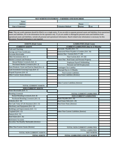 10+ Net Worth Statement Templates in PDF | XLS