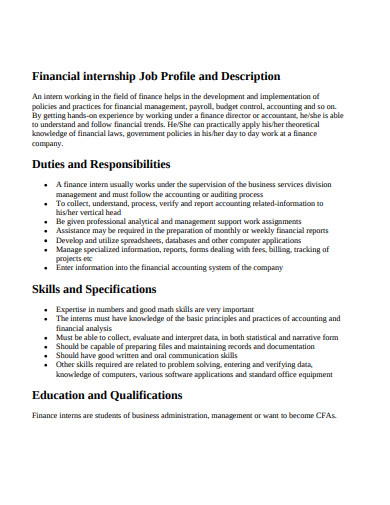 10+ Internship Job Description Templates in PDF | DOC