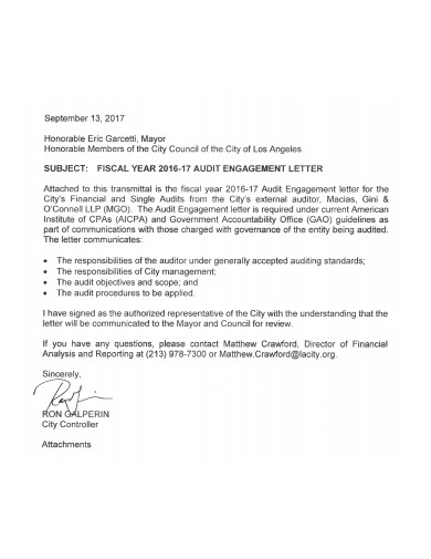 10+ Audit Engagement Letter Templates in PDF | MS Word