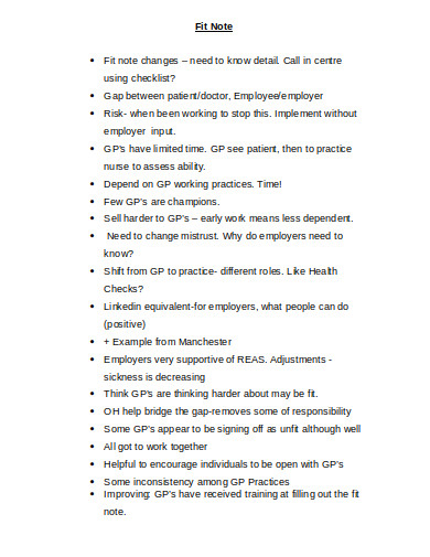 5+ Fit Note Templates in PDF | DOC