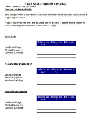12+ Fixed Asset Register Templates in PDF | DOC | XLS