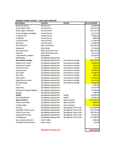 12+ Fixed Asset Register Templates in PDF | DOC | XLS