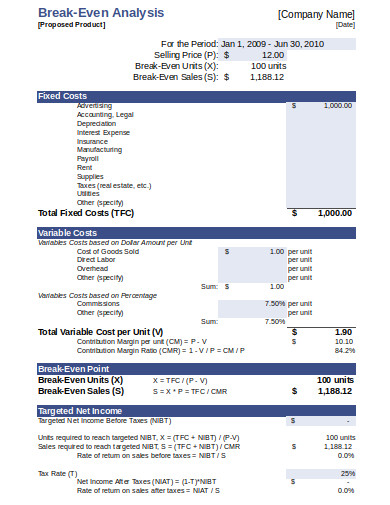18+ Break Even Analysis Templates in Google Docs | Google | Sheets ...