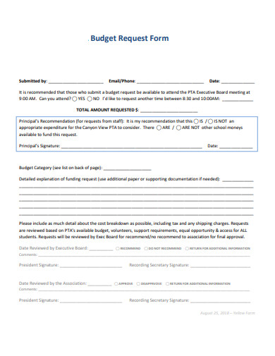 20+ Budget Request Form Templates in PDF | DOC