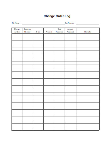 FREE 21+ Change Order Log Templates Google Docs | MS Word | Pages | PDF ...